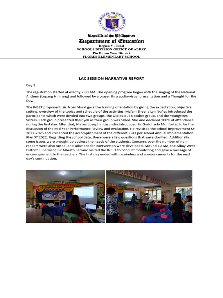 INSERT-NARRATIVE-REPORT-CY-2022 | PDF | Phonics | Human Communication