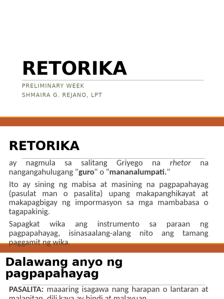 PRELIM RETORIKA | PDF