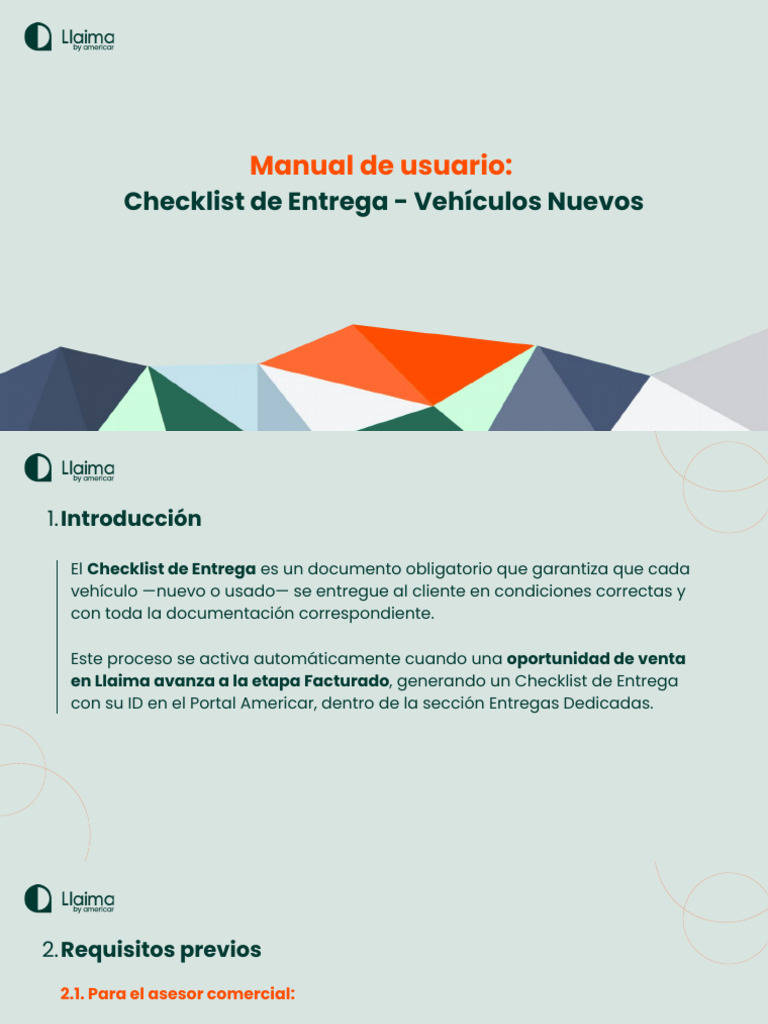 Manual Check List de Entrega (NUEVOS) | PDF