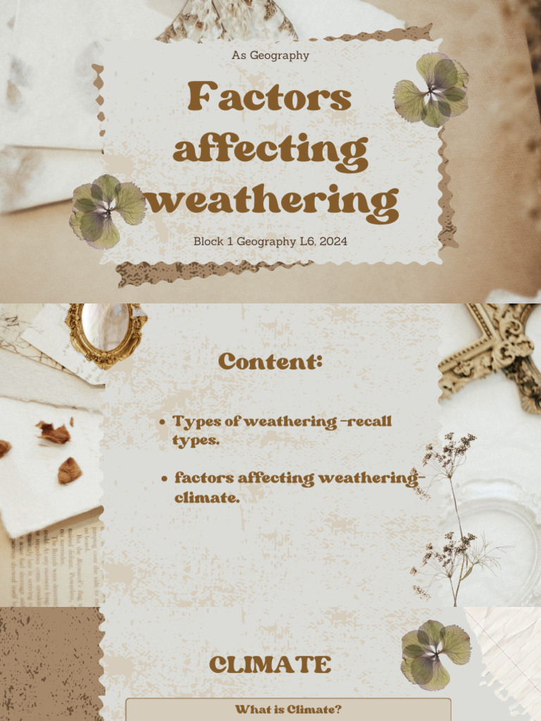 Climate Factors Affecting Weathering | PDF | Weathering | Temperate Climate