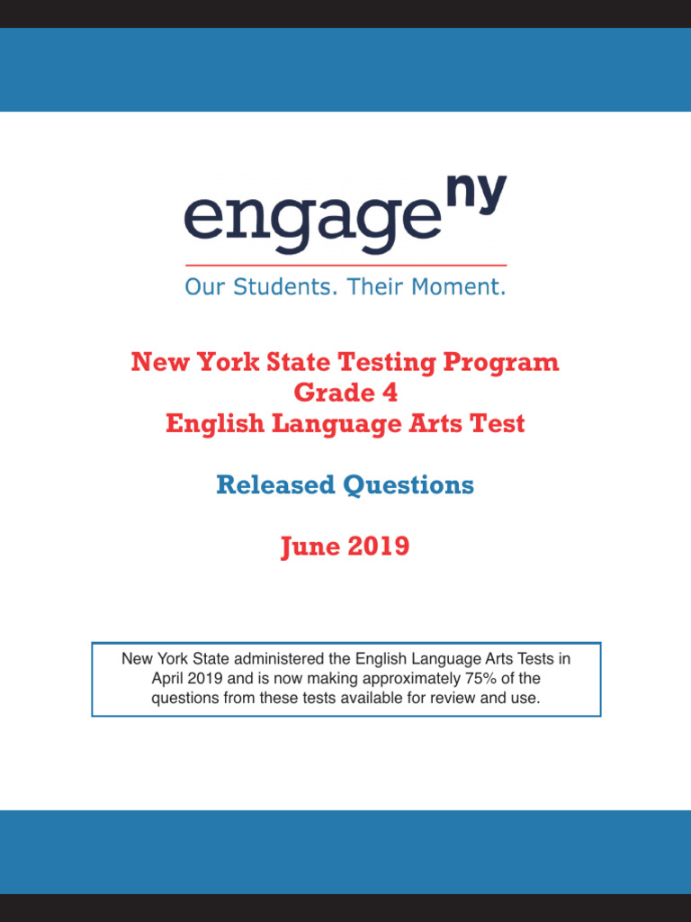 2019 Grade 4 English Language Arts Released Questions. | PDF ...