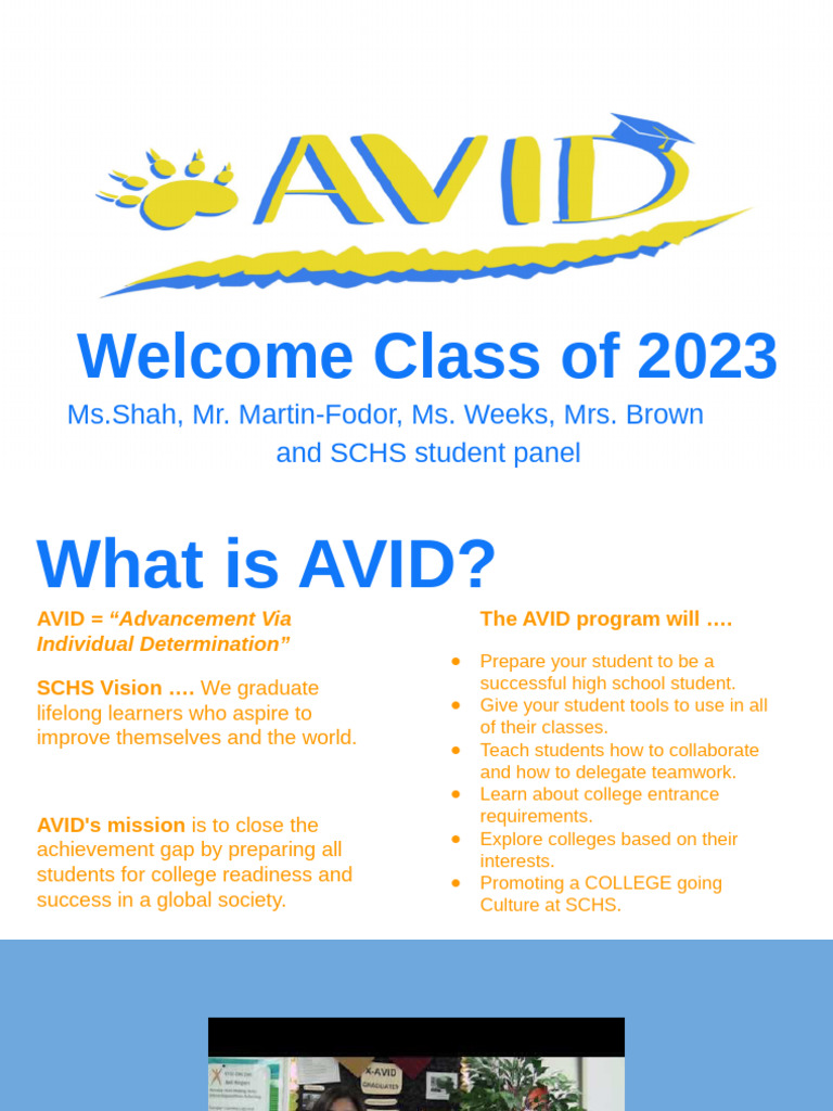 AVIDParentMeeting_Classof2023 | PDF | Educational Technology | Sat