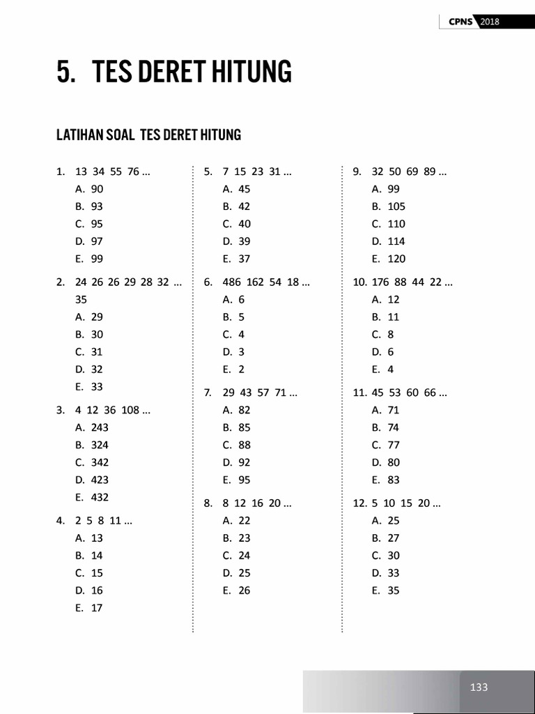 1. Soal Deret Angka 50 | PDF