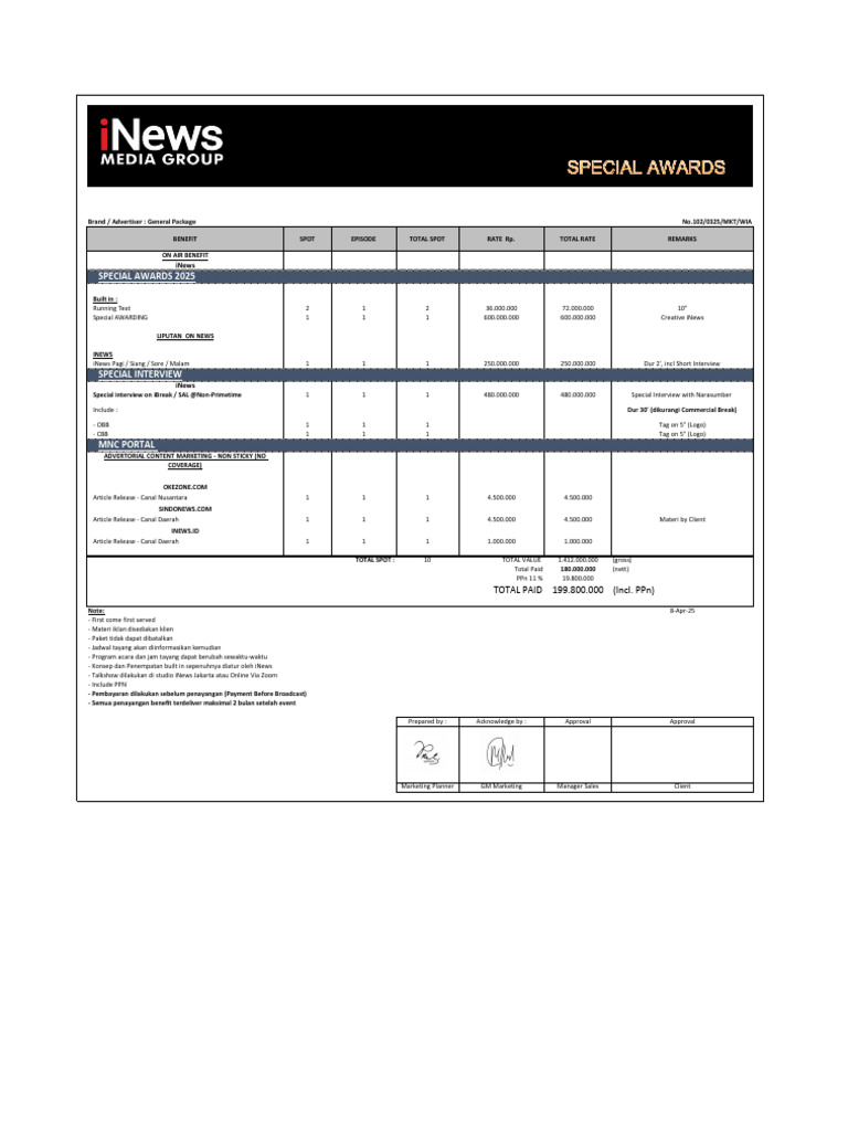 102 - 110325 - General Package - Special Awards 2025 (1) | PDF | Mass ...