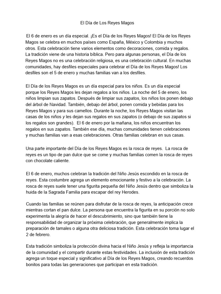 El Día de Los Reyes Magos (Una Lectura) | PDF | Reyes Magos