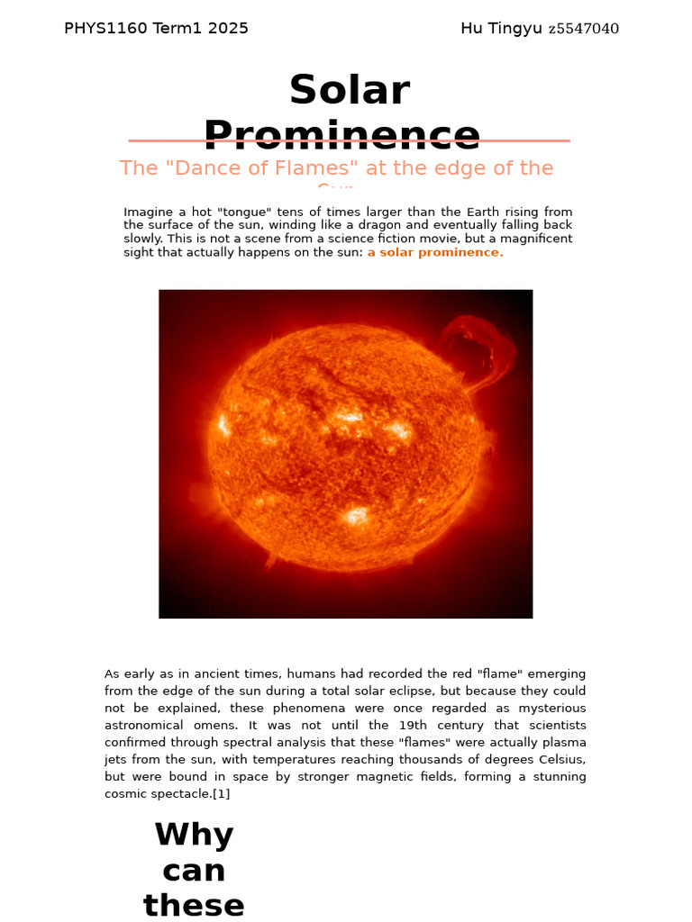 Solar Prominence | PDF | Sun | Astronomical Objects