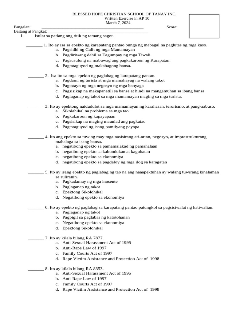 WE No. 13 Mungkahi Para Sa Karapatang Pantao | PDF