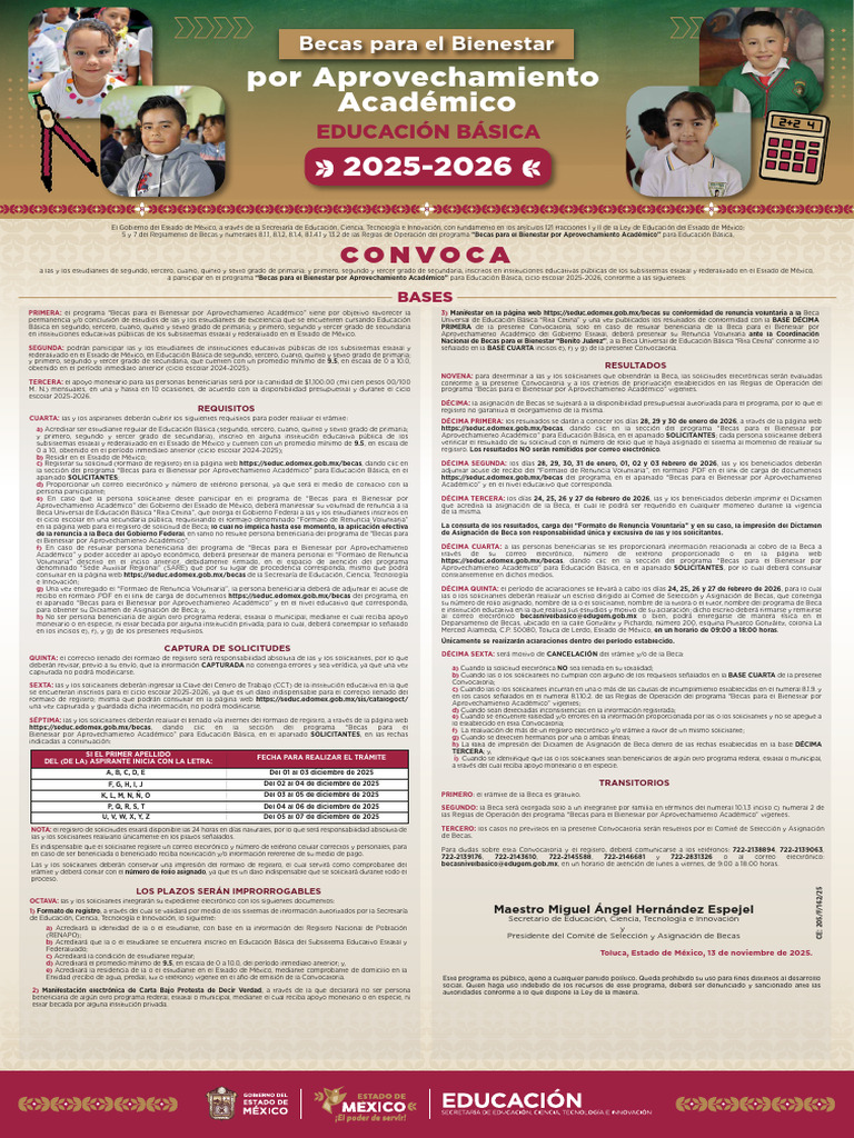 Bec Aprov Acad Basica 2025 2026 | PDF | Beca | México