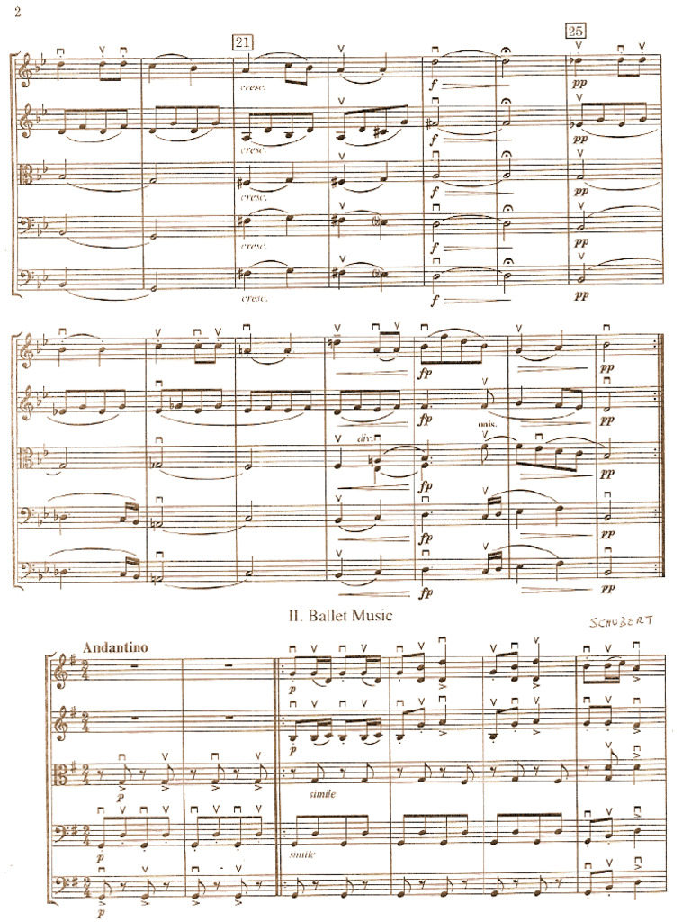 Schubert Ballet Music From Rosamunde Versión Para Cuarteto | PDF
