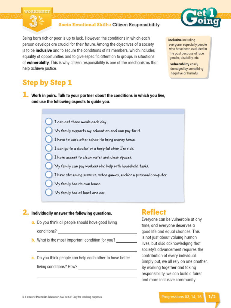 GG1 P03 Socio Emotional Worksheet | PDF | Vulnerability | Social Equality