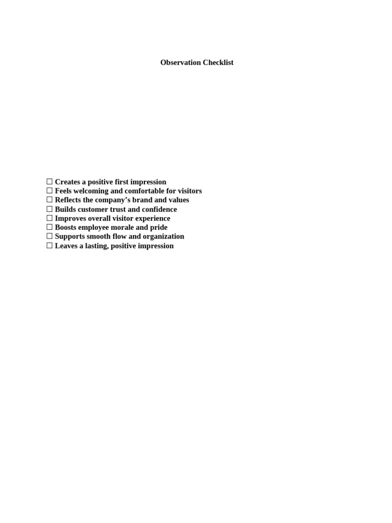 Observation Checklist | PDF