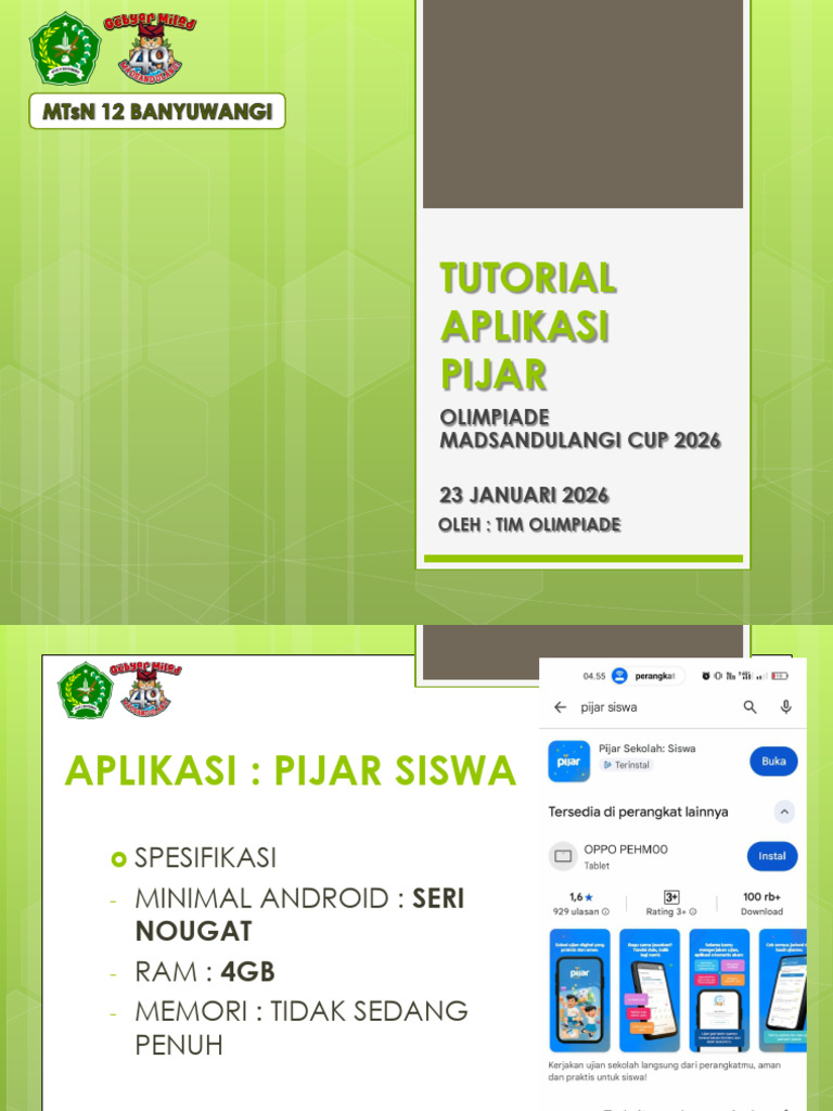Tutorial Aplikasi Pijar - Olimpiade | PDF