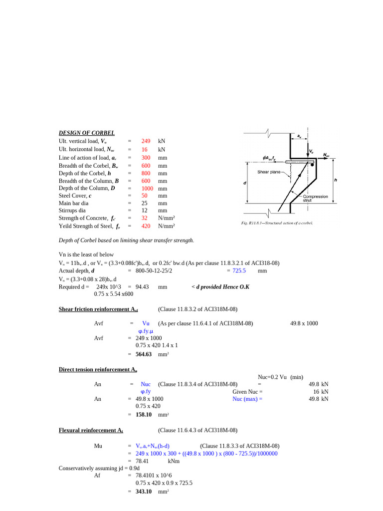 Corbel Design | PDF | Masonry | Concrete