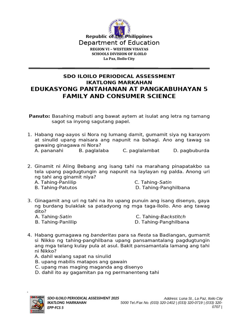 EPP 5_Q3_ASSESSMENT_FCS_SIPA (RTP) | PDF