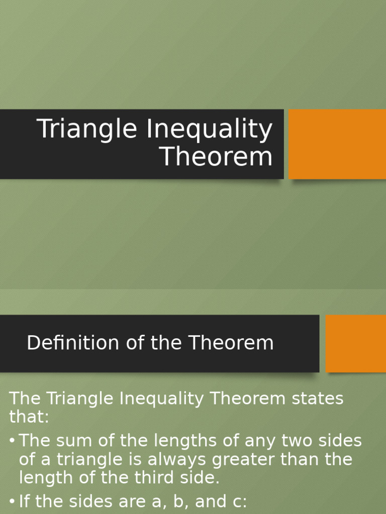 Triangle Inequality Theorem Extended Grade8 | PDF