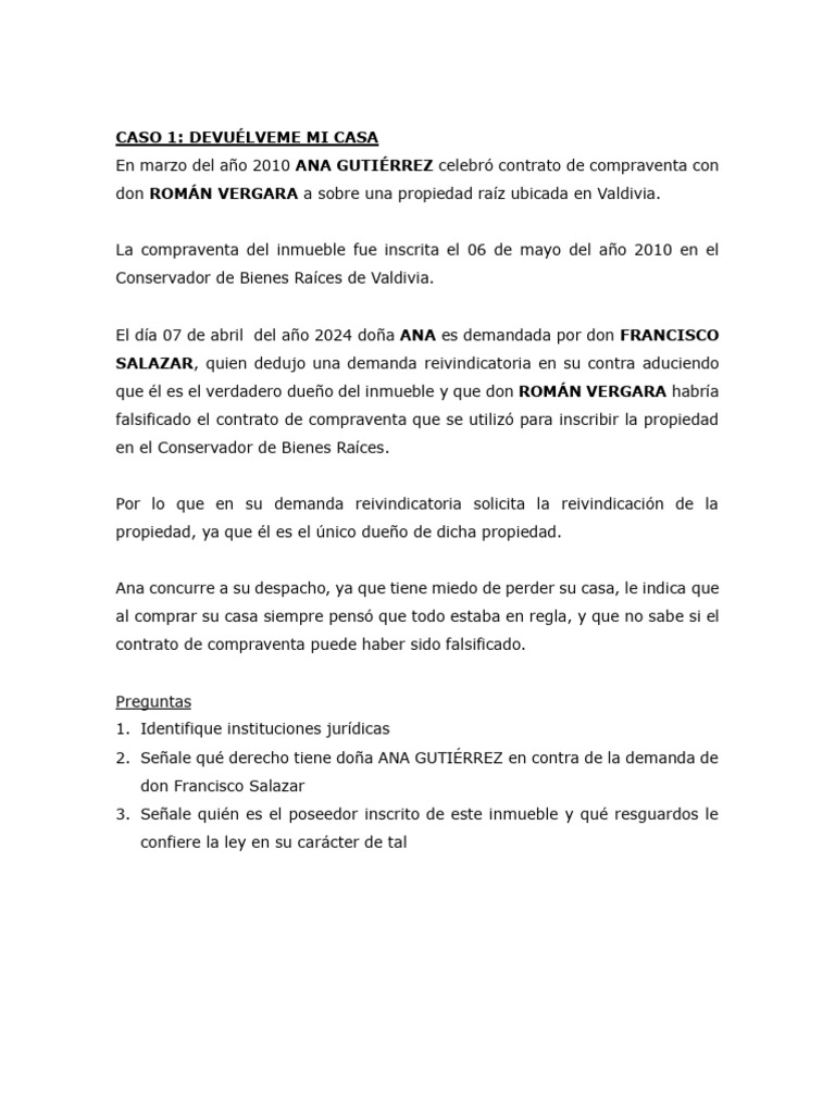 Caso 1 Devuelveme Mi Casa | PDF