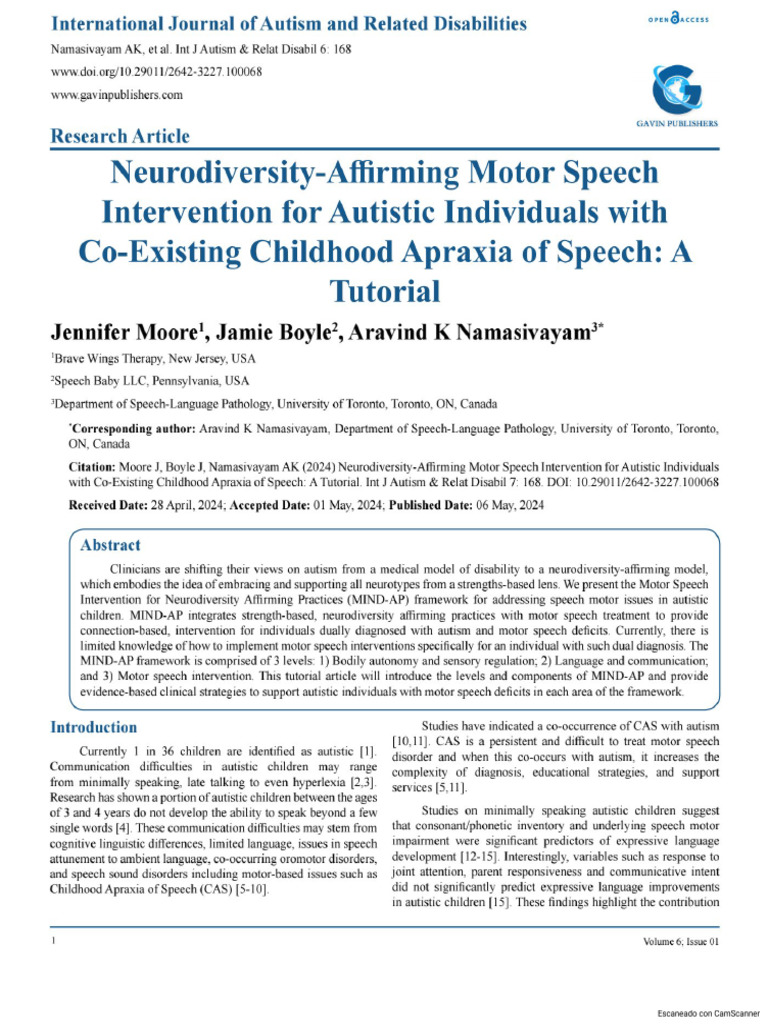 Neurodiversity Affirming Motor Speech Intervention For Autistic ...
