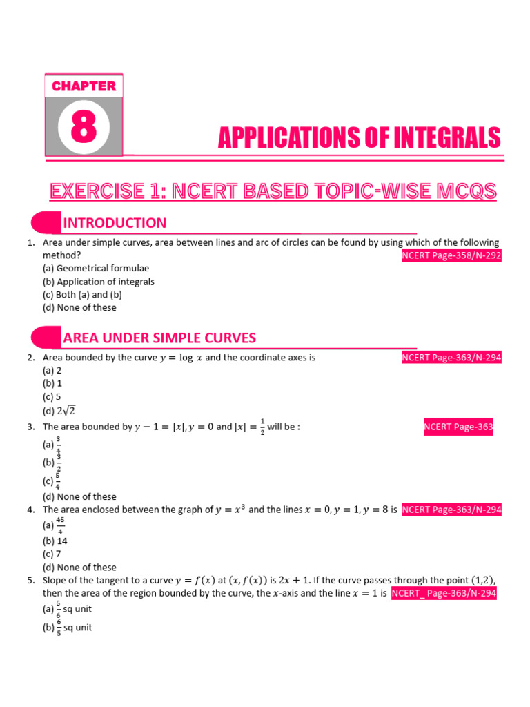 Applications of Integrals | PDF | Area | Tangent