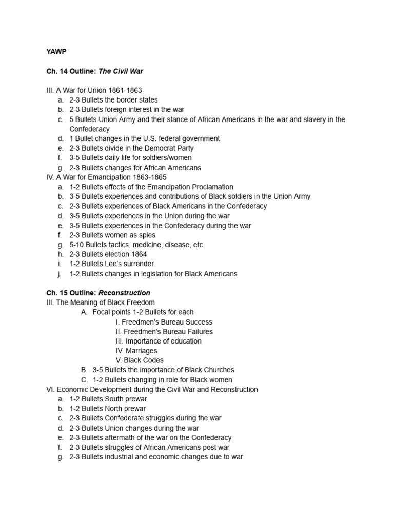 Ch. 14_15 YAWP Civil War_Reconstruction | PDF