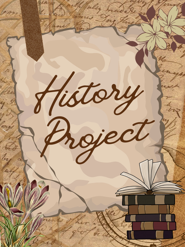 Brown Beige Vintage Scrapbook Cover History Project A4 Document | PDF