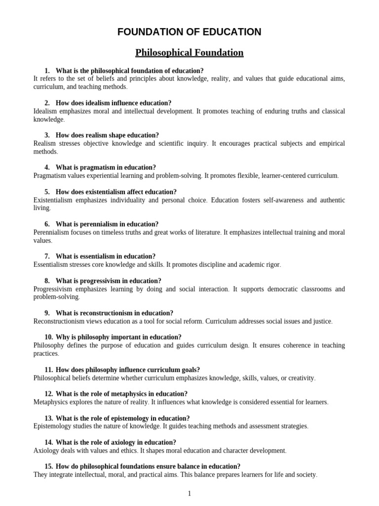 Foundation of Education Notes | PDF | Learning | Psychology