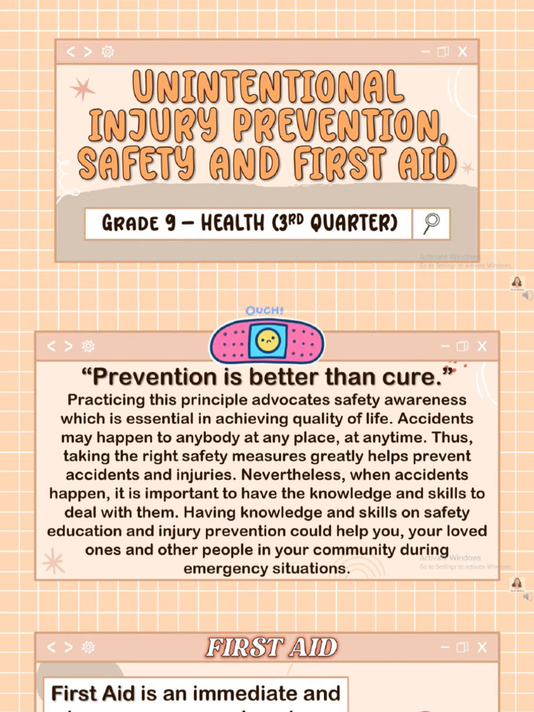 Unintentional Injury Prevention, Safety and First Aid | PDF