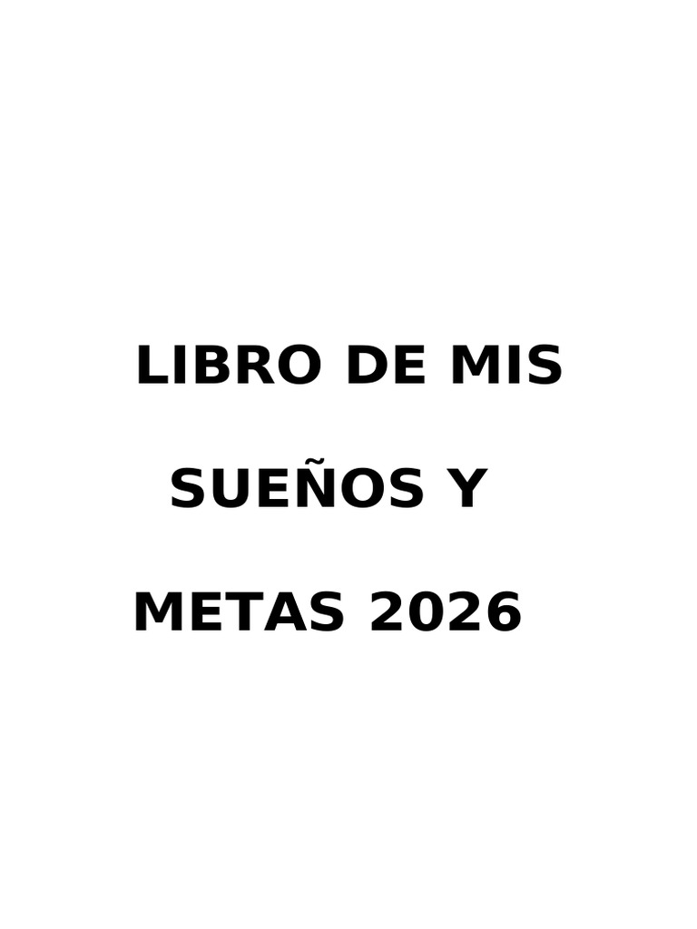Formato de Sueños y Metas 2026 | PDF | Teología | Espiritualidad
