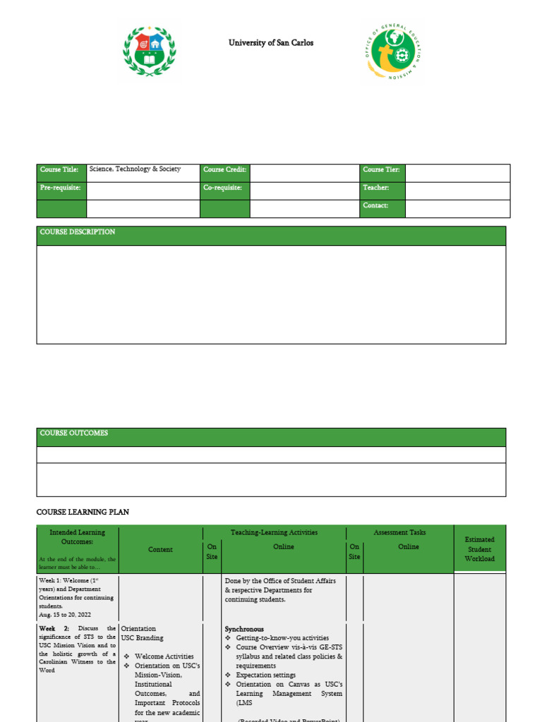 STS Syllabus 2022 | PDF | Learning