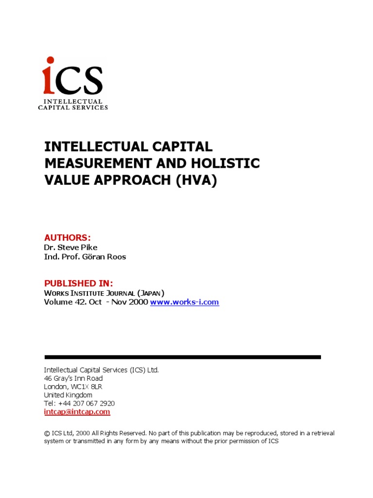ICS Article 2000 IC Measurement HVA | PDF | Strategic Management ...