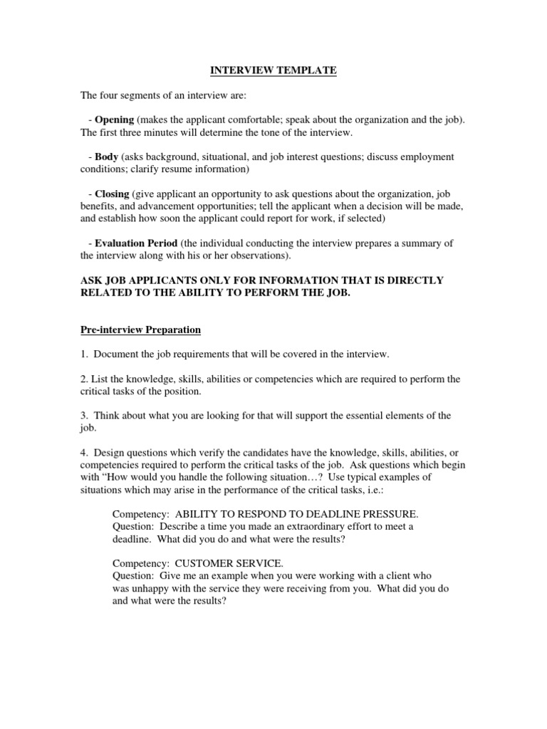 Interview Methodology | PDF | Competence (Human Resources) | Interview