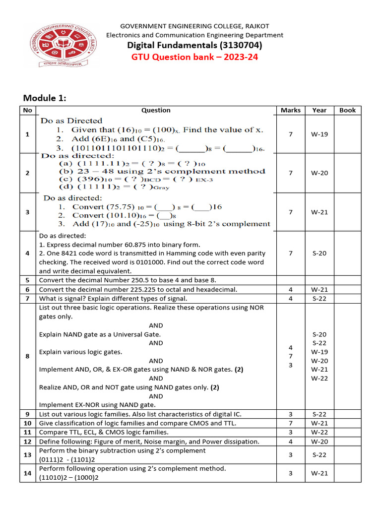 DF GTU Question - Bank | PDF | Electrical Circuits | Electrical Engineering