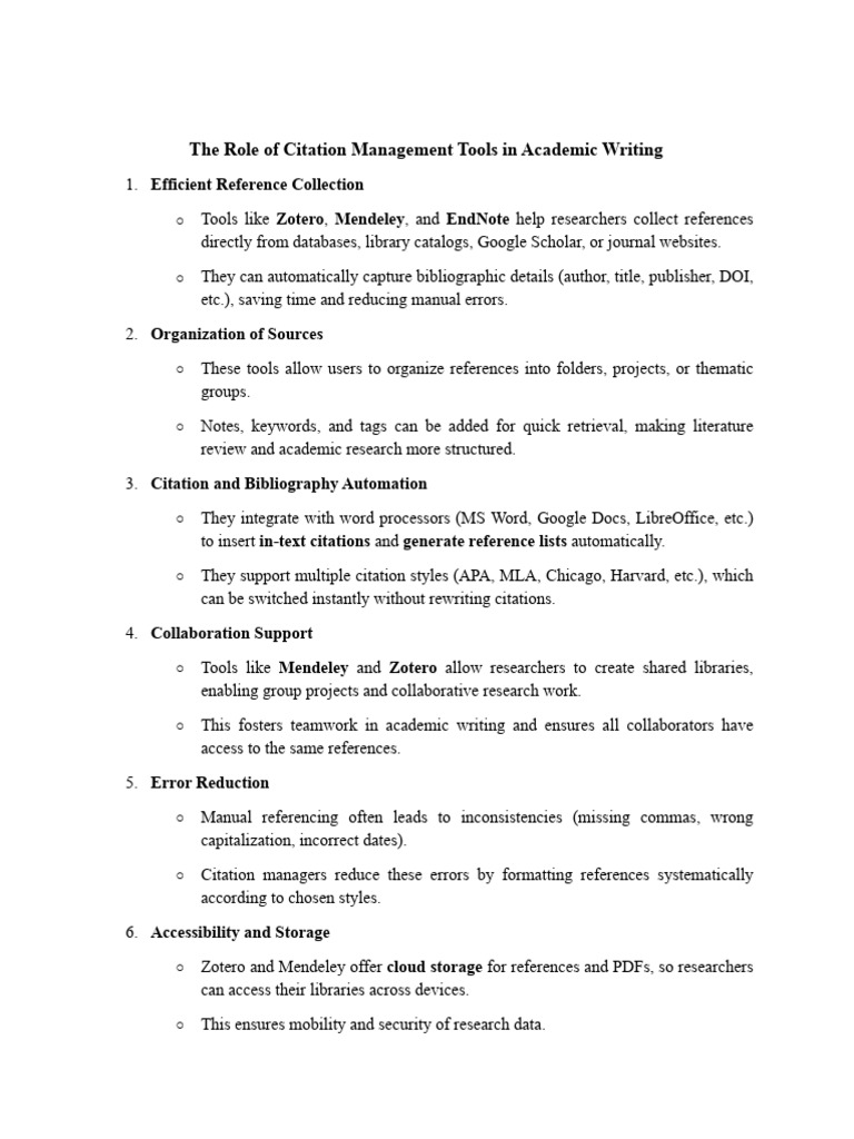Citation Management Tools in Academic Writing | PDF