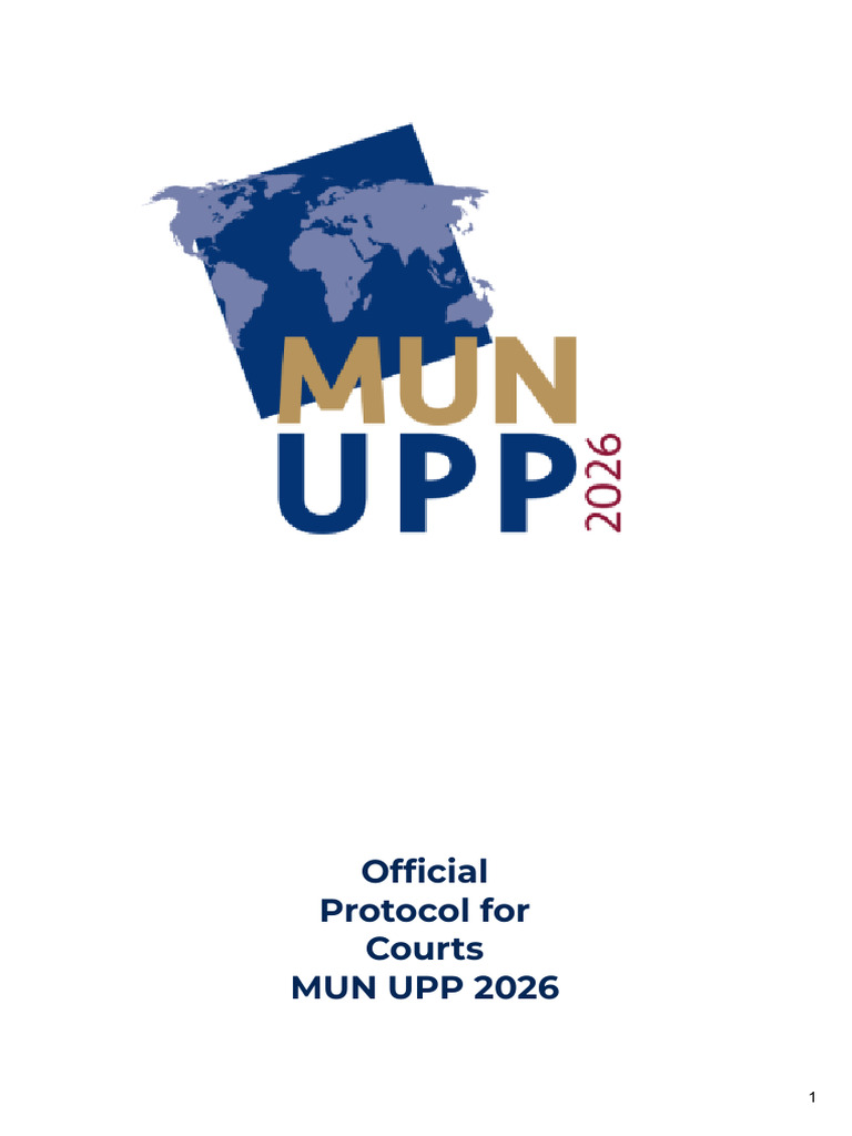 Official Protocol For Courts - MUN UPP 2026 | PDF | Trials | Witness