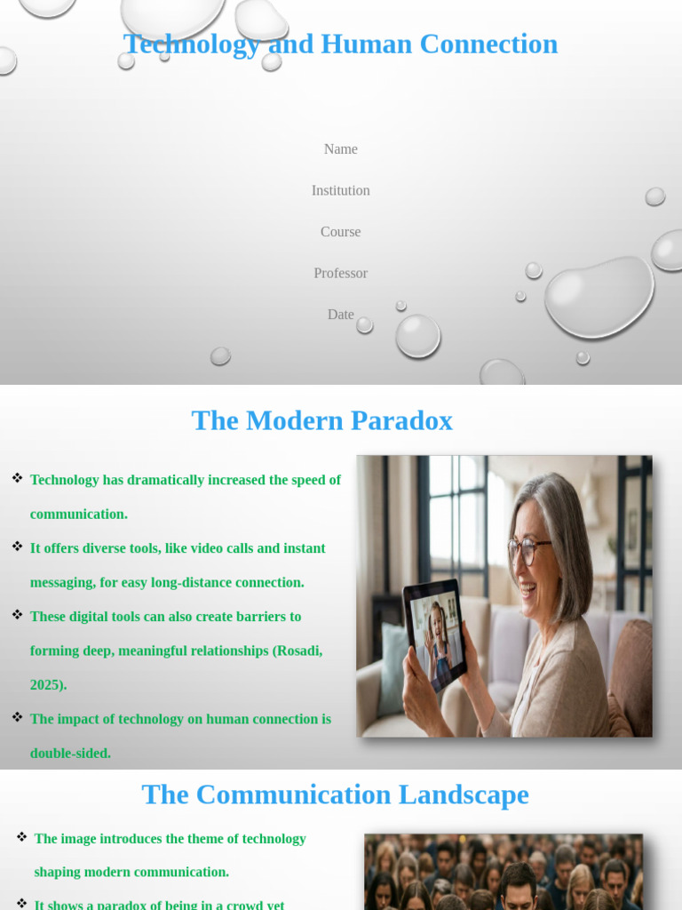 Technology and Human Connection | PDF | Communication | Social Psychology
