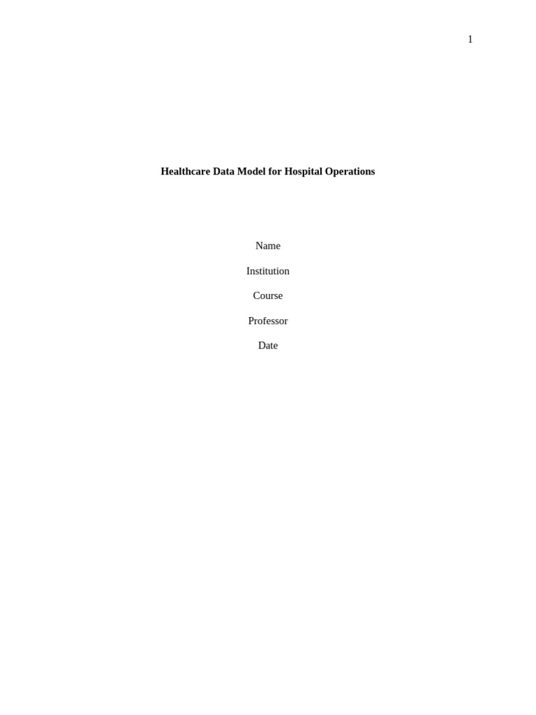 Healthcare Data Model For Hospital Operations | PDF | Data Model ...