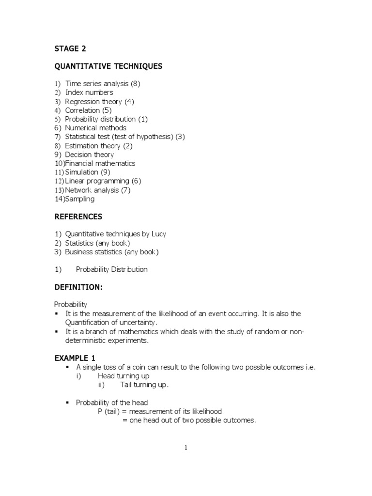 Quantitative Techniques | PDF | Probability Theory | Estimator