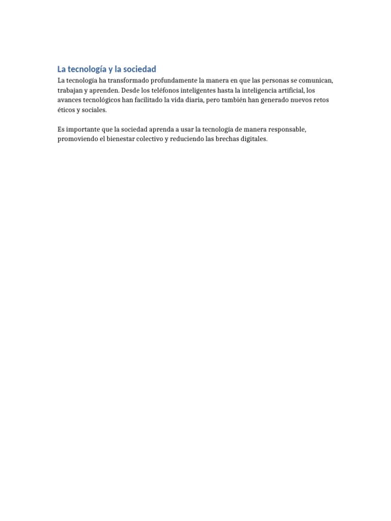Tecnologia y Sociedad | PDF