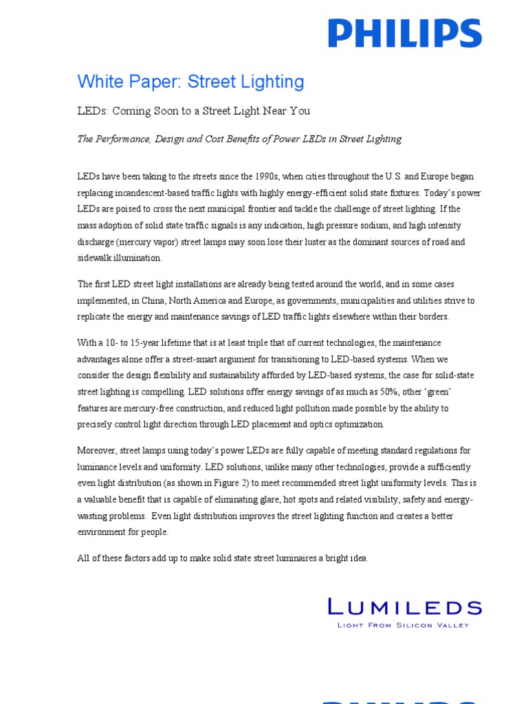 LED Innovations in Street Lighting | PDF | Light Emitting Diode ...