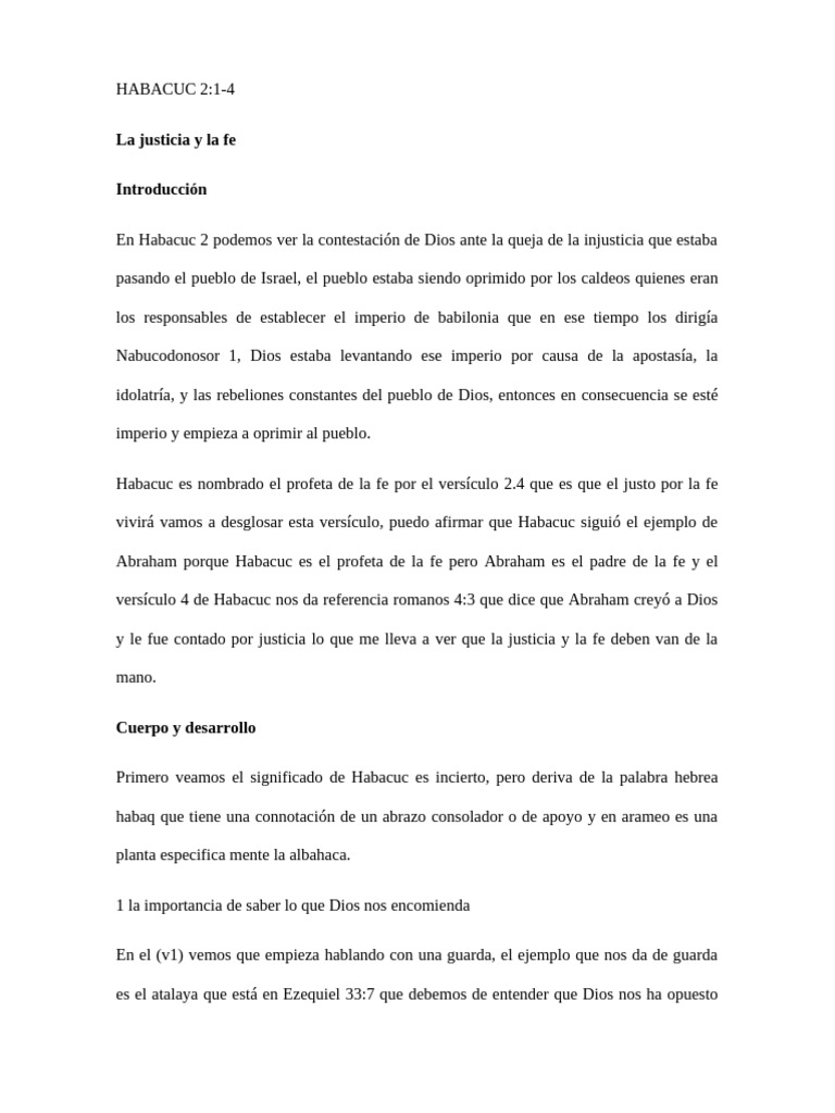 HABACUC 2 | PDF | Dios | Justicia