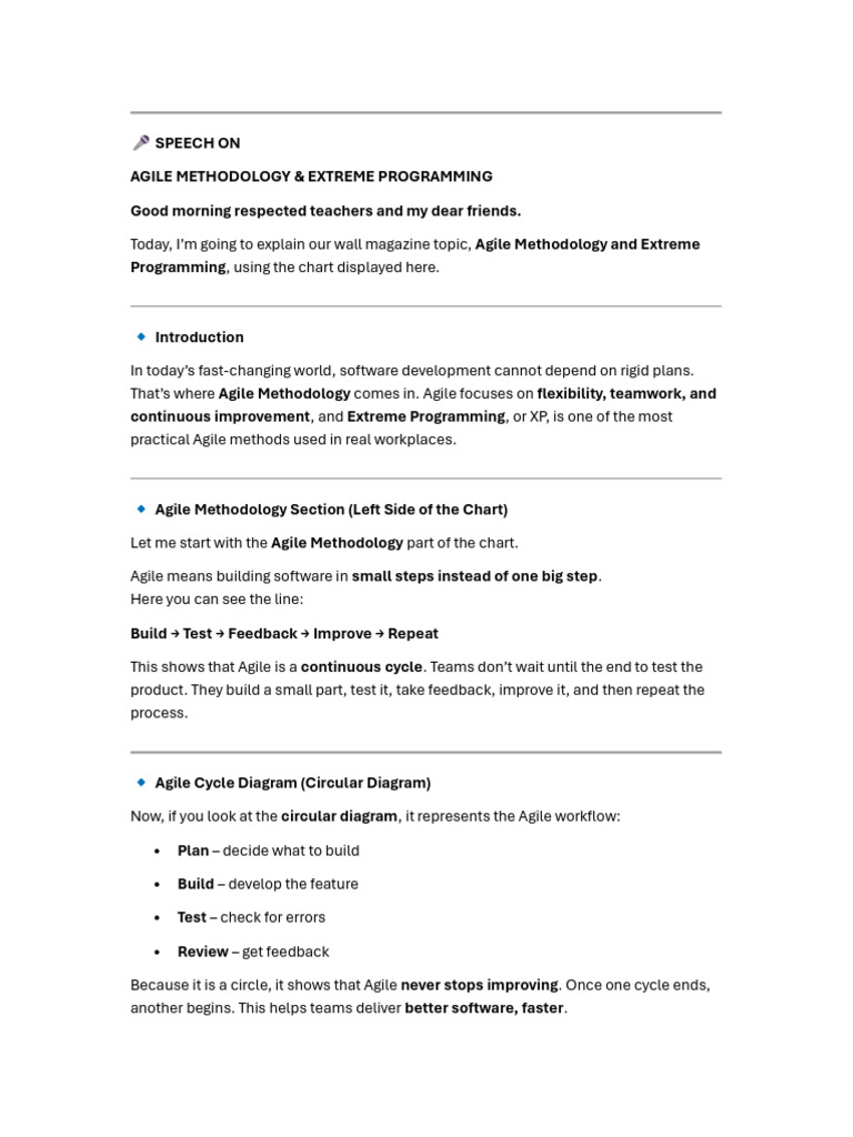 Speach | PDF | Agile Software Development | Computer Engineering