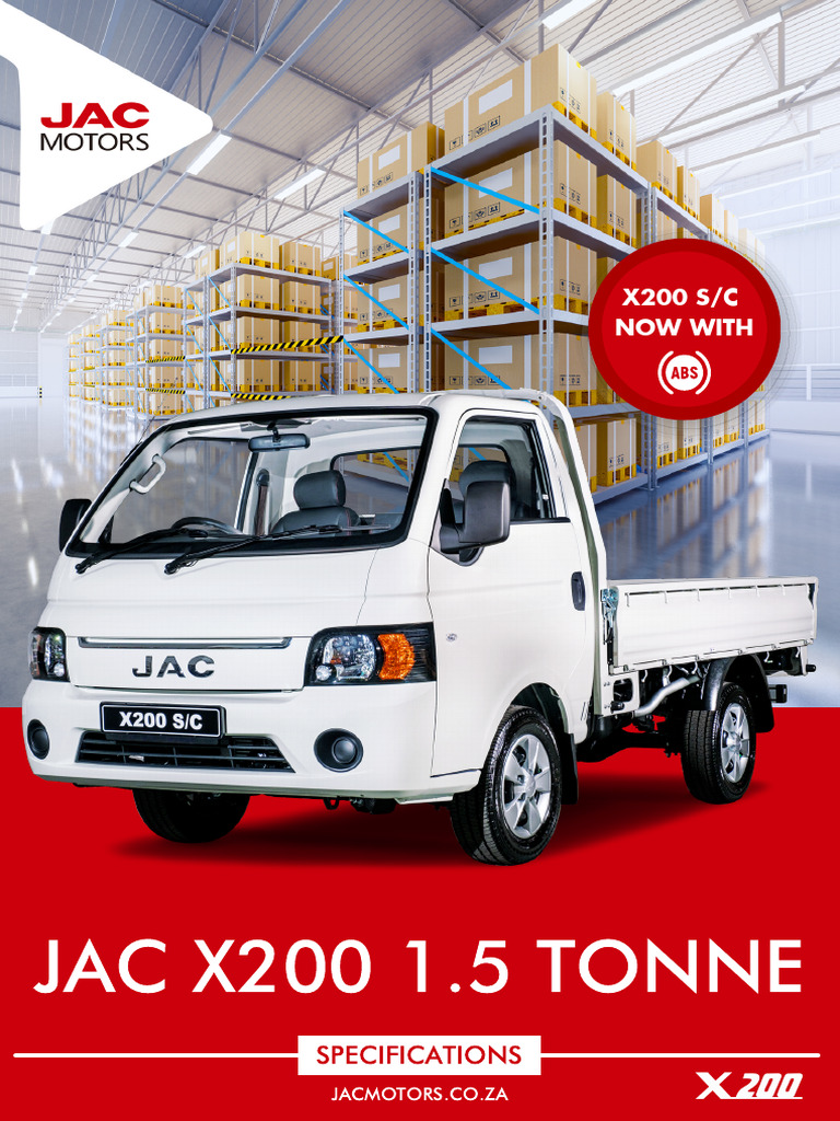 JAC X200 Single Cab Spec Brochure | PDF | Truck | Diesel Engine