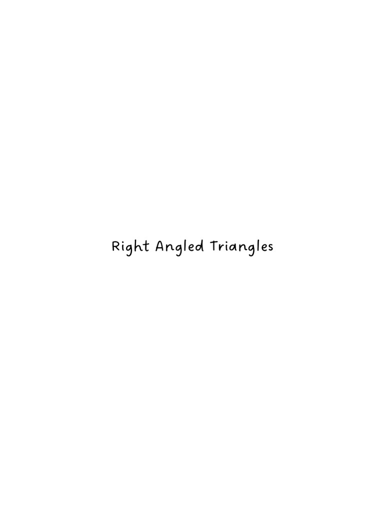 Right Angled Triangles | PDF | Trigonometry | Triangle