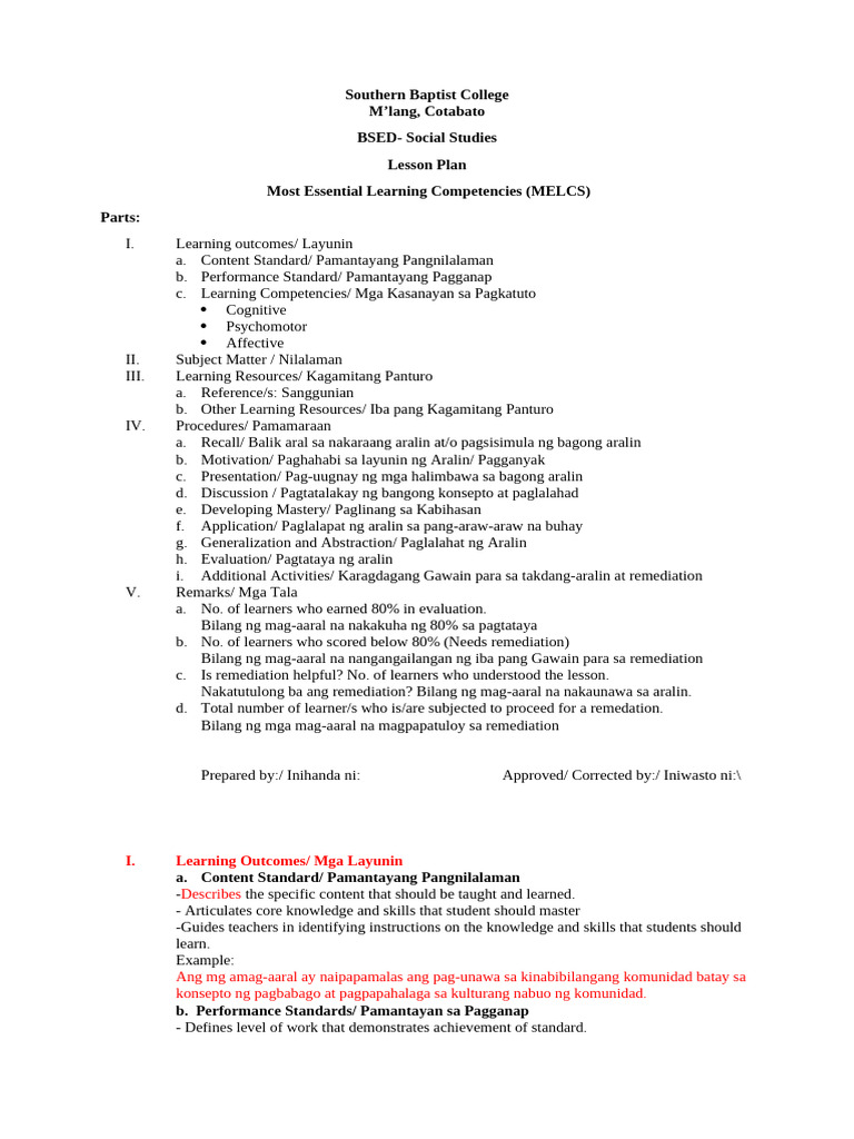 MELCS Lesson Planning | PDF