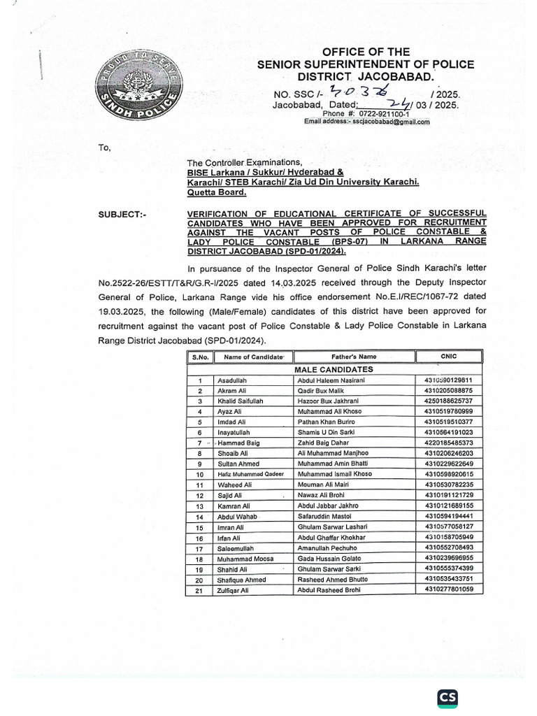 Board Certificate Verification Letter | PDF
