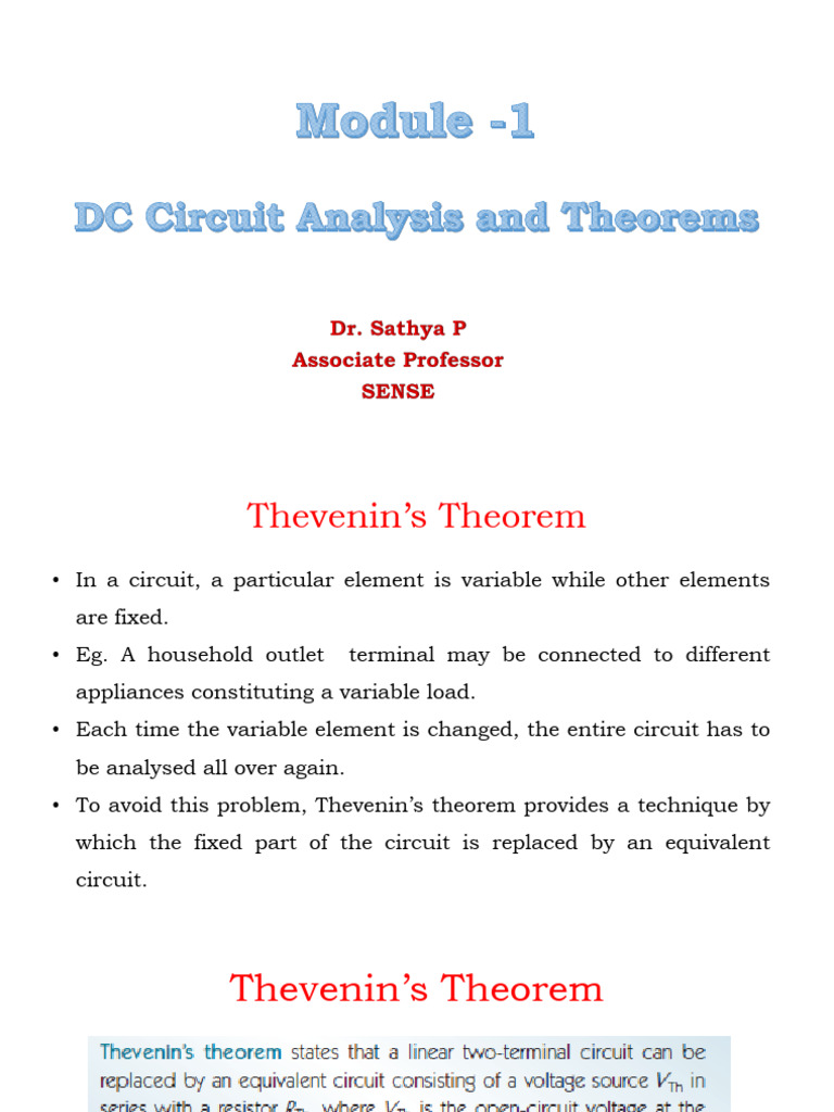 Thevenin's Theorem | PDF
