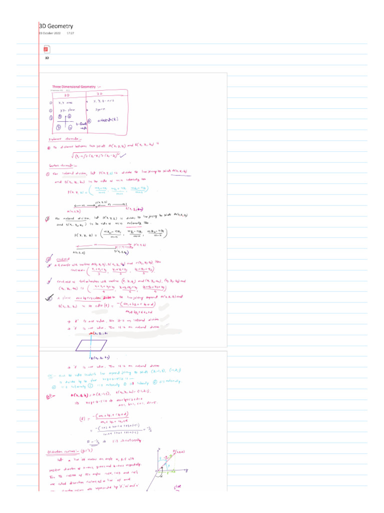 three dimensiona geometry | PDF