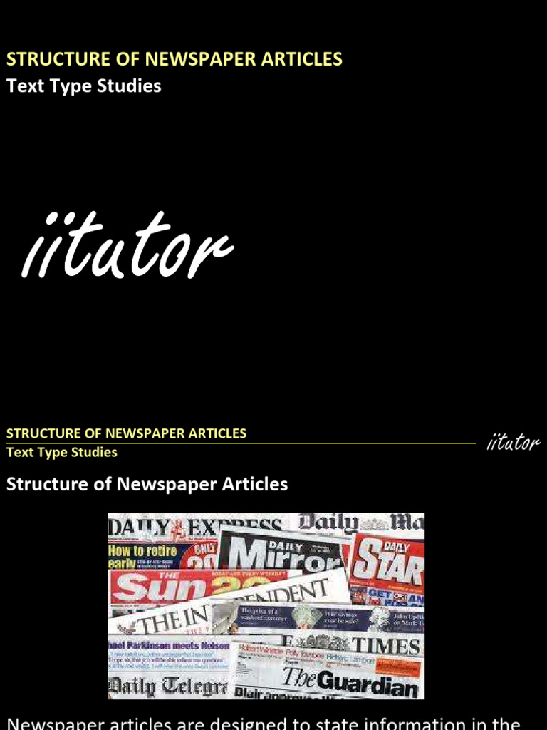 Structure of Newspaper Articles | PDF | News | Cognition