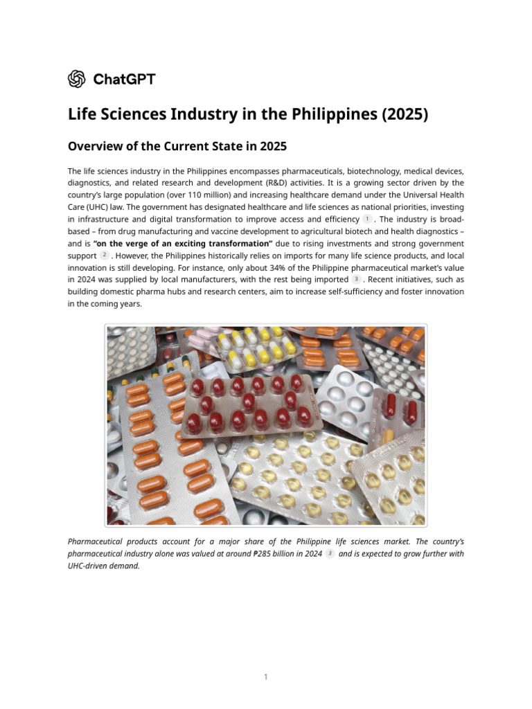 Life Sciences Industry in The Philippines (2025) | PDF | Biotechnology ...
