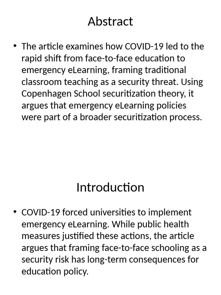 COVID19 Emergency ELearning Summary | PDF | Educational Technology | Risk