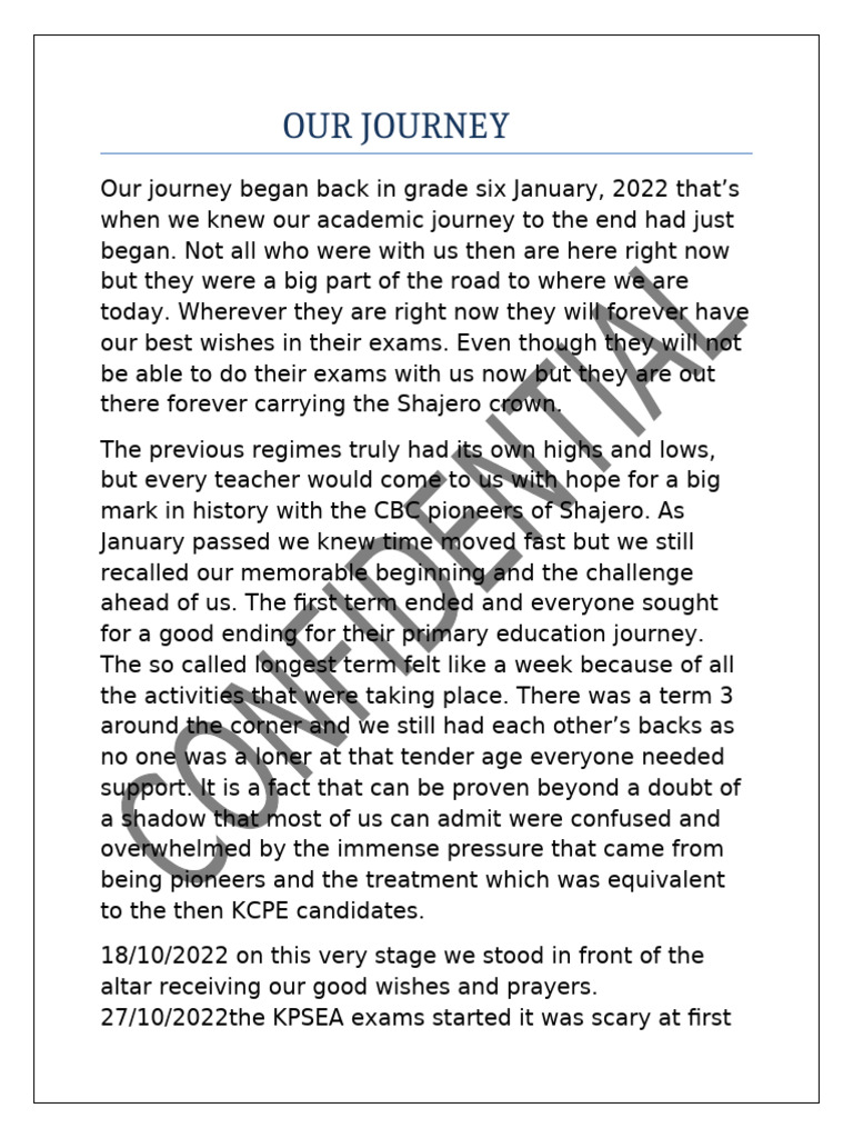 Our Journey | PDF